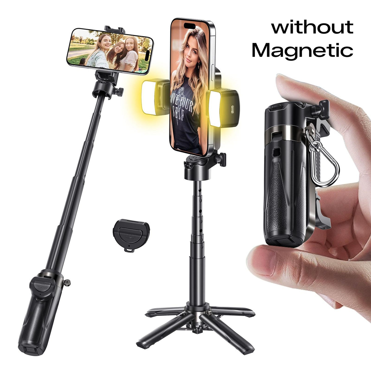 Portable 3-in-1 Selfie Stick Tripod | Magnetic Bluetooth