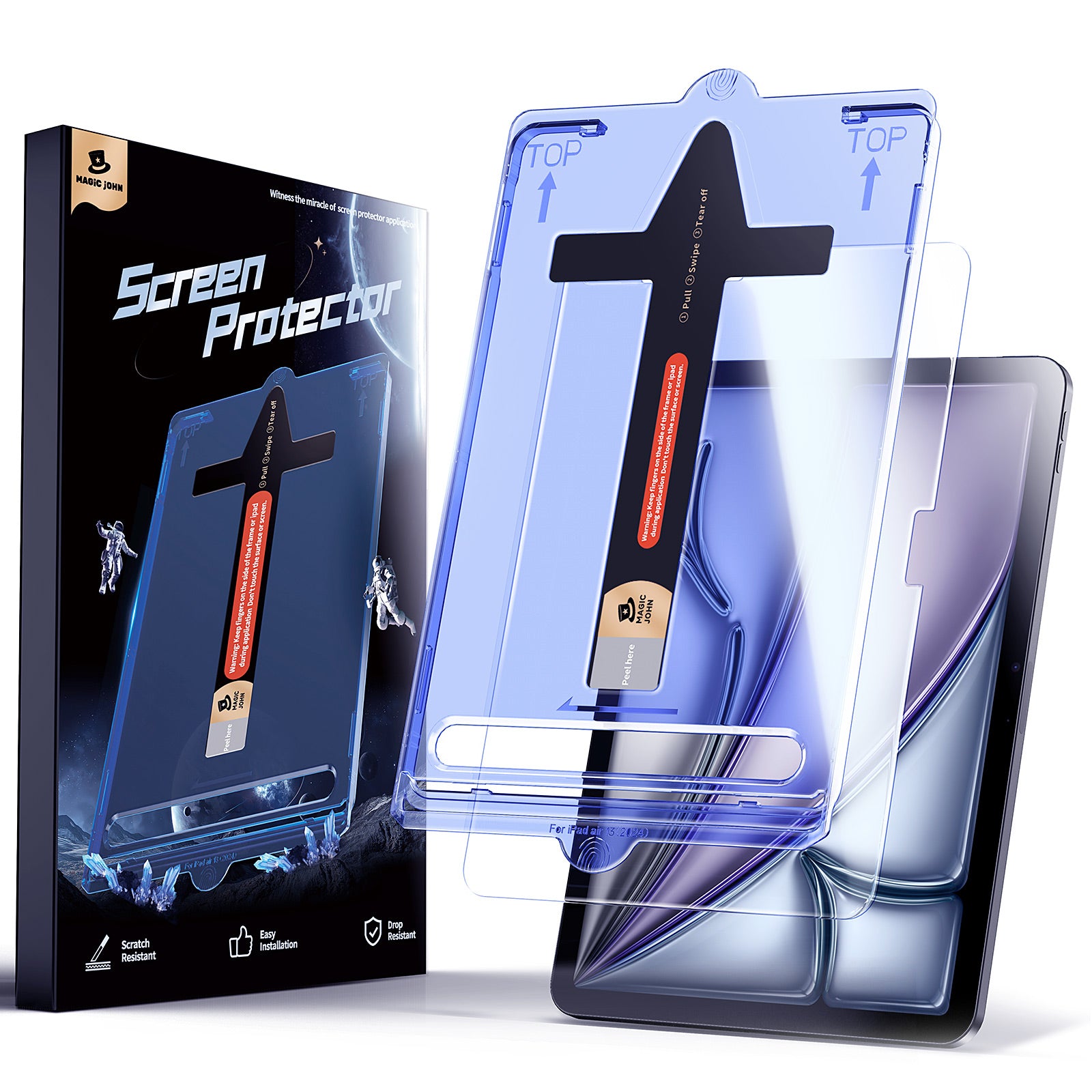 MAGIC JOHN Screen Protector for iPad Tempered Glass Film Case Friendly